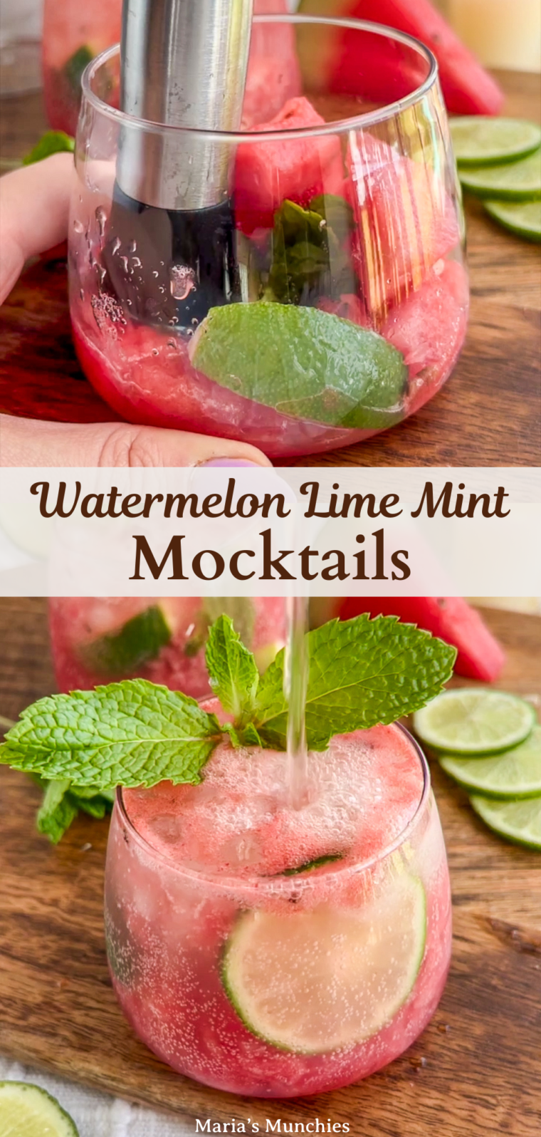 Watermelon Lime Mint Mocktails - Maria's Munchies